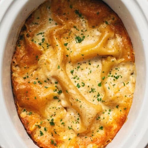 Slow Cooker White Chicken Lasagna - Creme De La Crumb