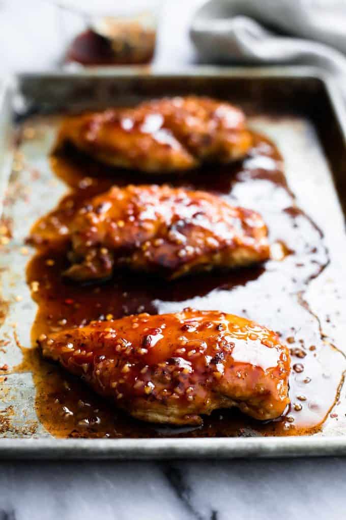 Baked Sweet & Spicy Chicken - Creme De La Crumb