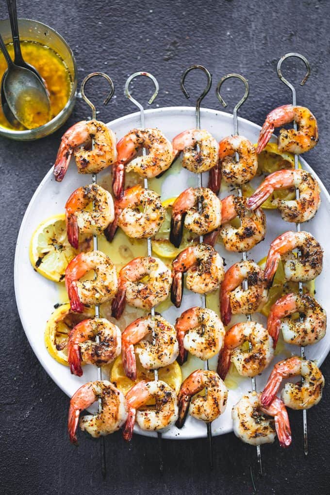 Easy Grilled Lemon Garlic Shrimp - Creme De La Crumb