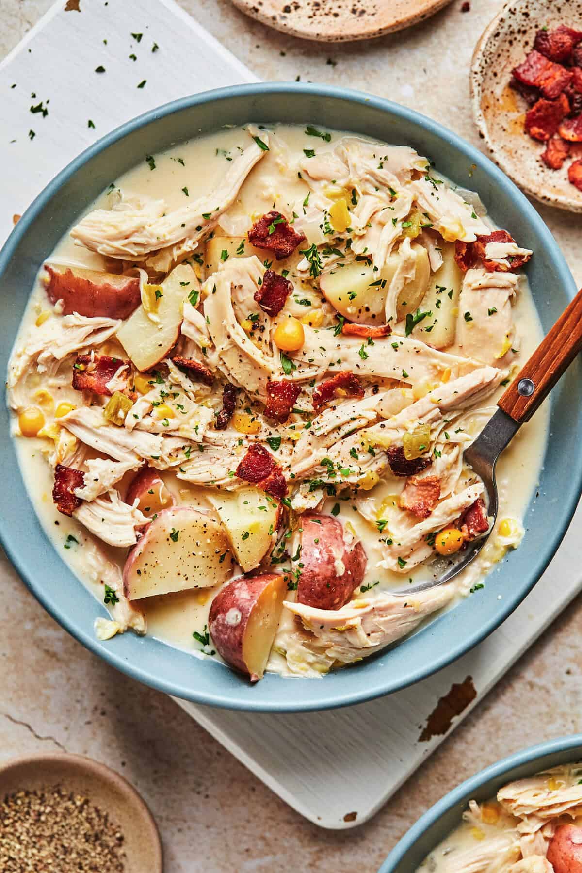 Slow Cooker Chicken Corn Chowder - Creme De La Crumb