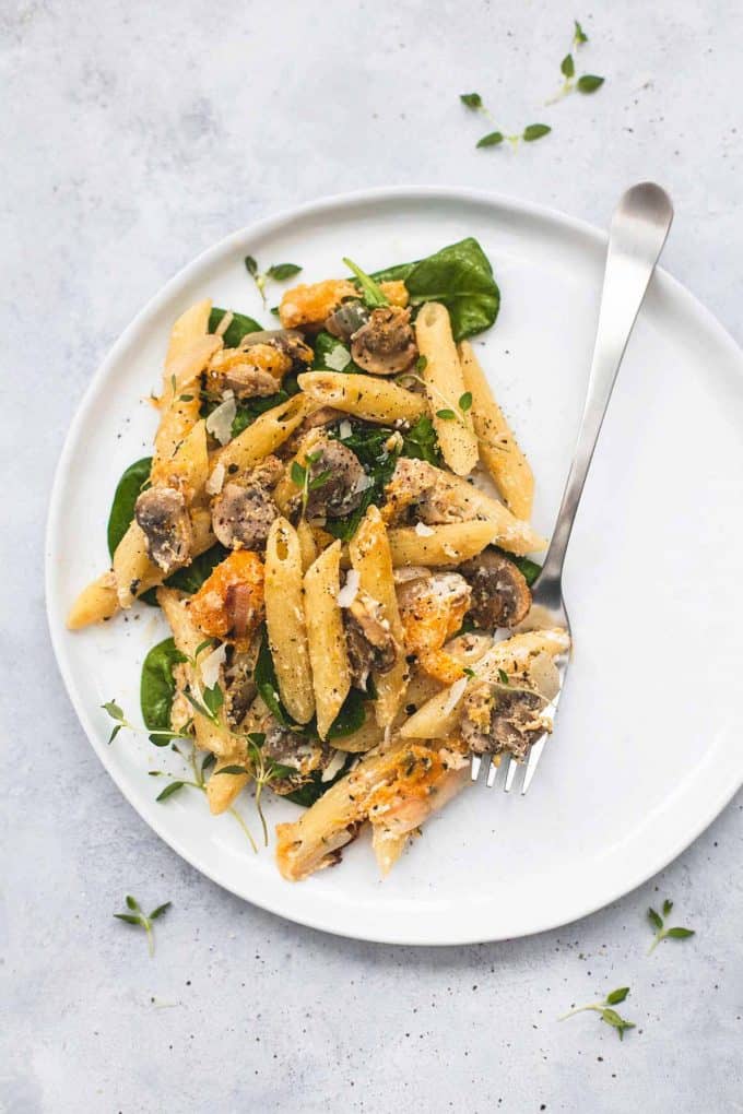 Butternut Squash & Goat Cheese Penne - Creme De La Crumb