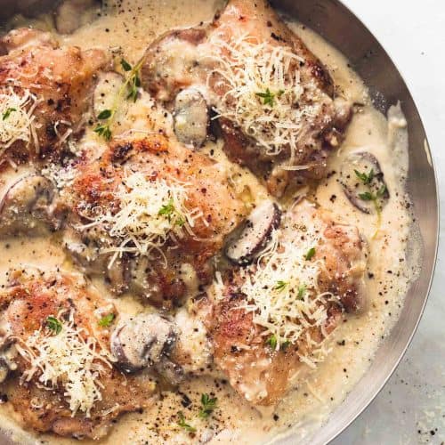 Creamy Parmesan Chicken & Mushrooms - Creme De La Crumb