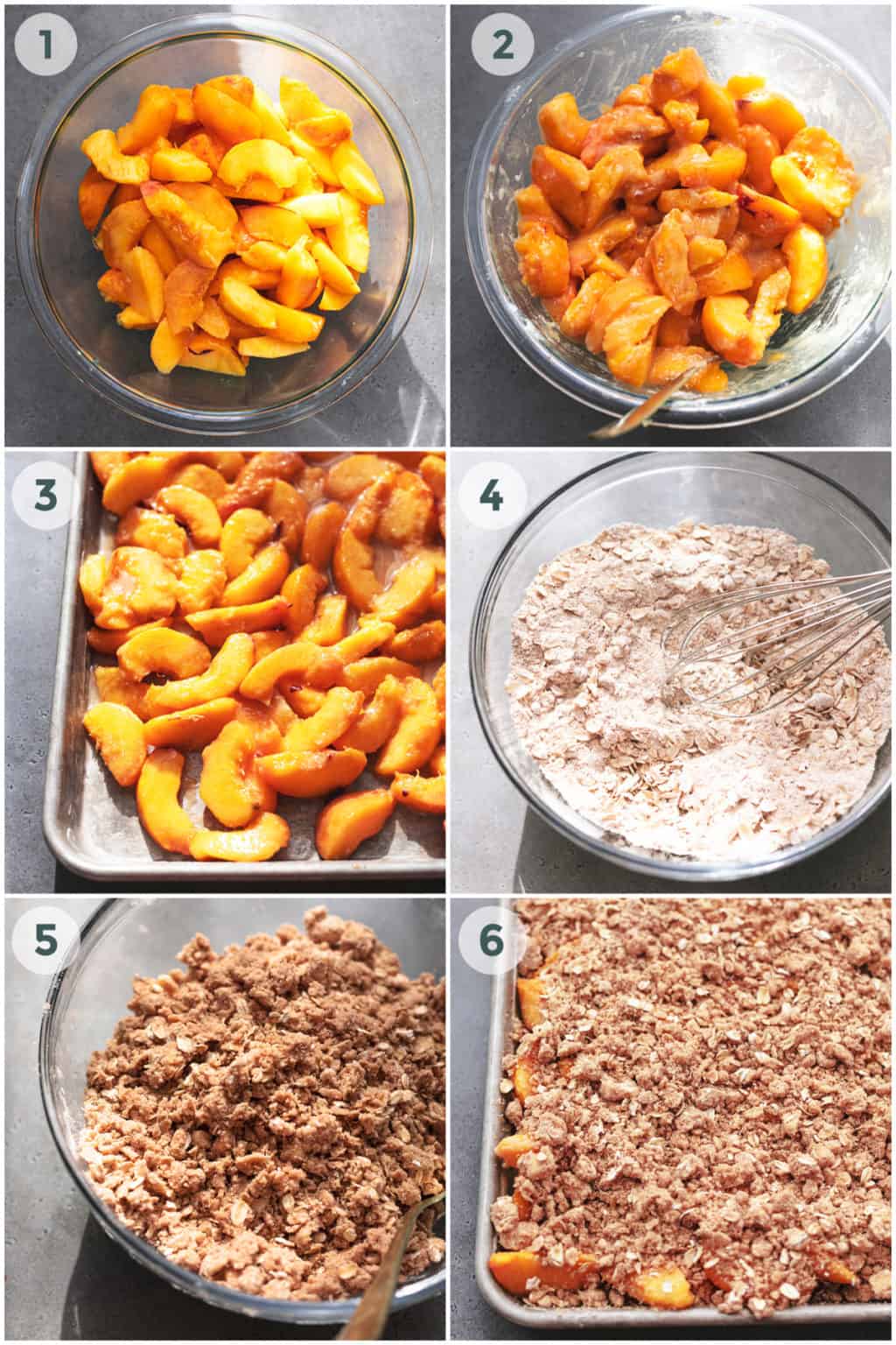 Sheet Pan Peach Crisp - Creme De La Crumb