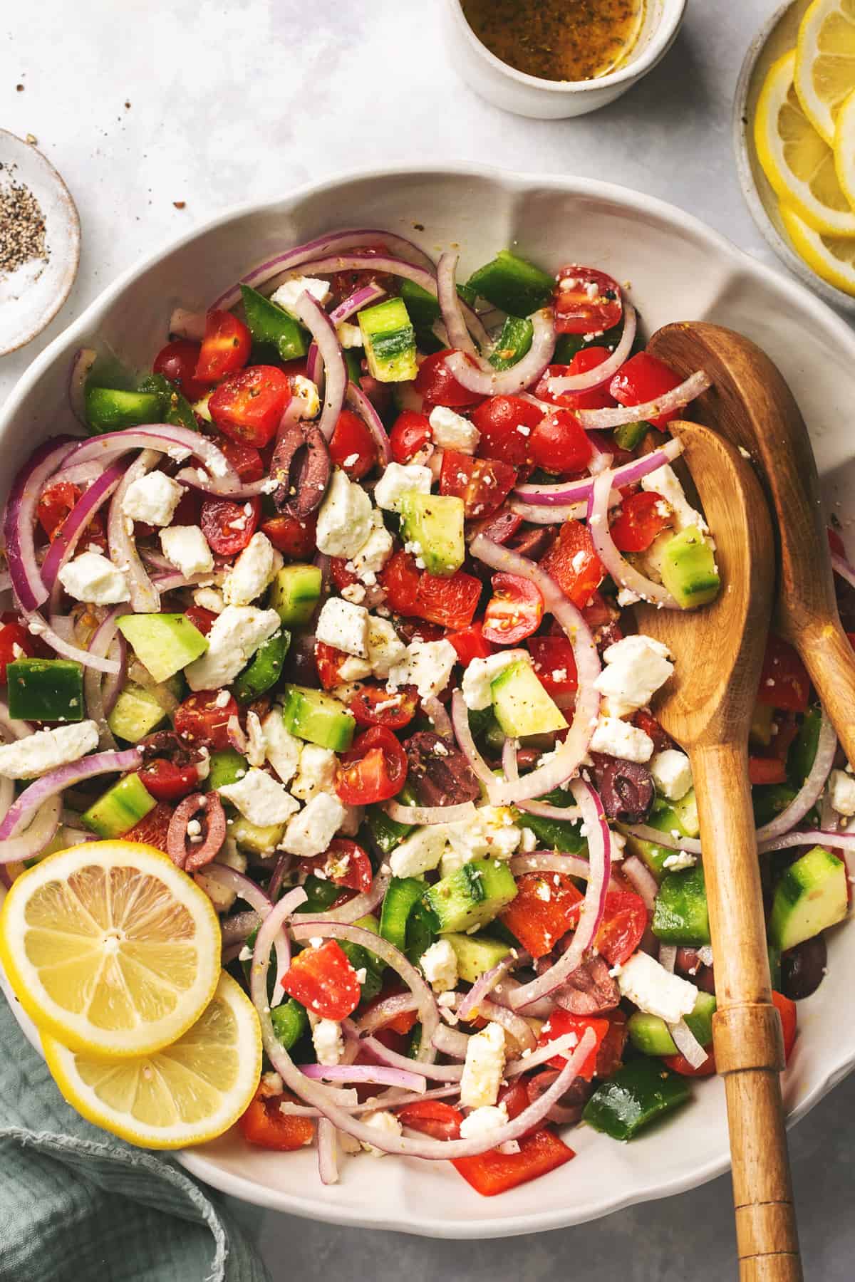 Mediterranean Salad With Greek Salad Dressing Cup Coffeeco